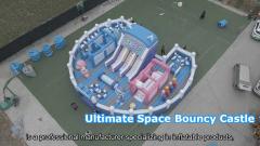 Astronaut Theme Bouncy Castle With Slide For Kids Parties