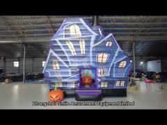 Spooky Fun Halloween Inflatable Bounce House with Slide