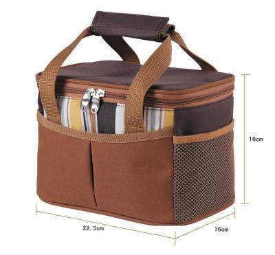 China Fashion Stripe Soft Cooler Picnic Lunch Bag Freezer Tote promotional bag gift for sale