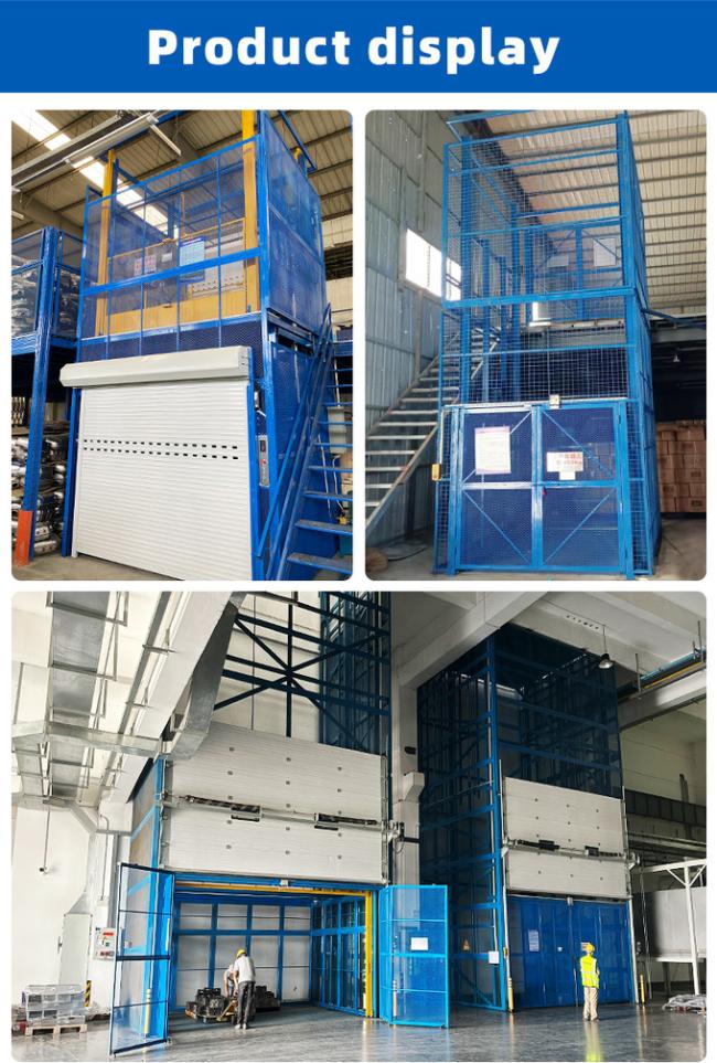 Customized White Two Floors 2T 5M Indoor Hydraulic Guide Rail Elevator When Transporting Goods In Factory Or Warehouse 3