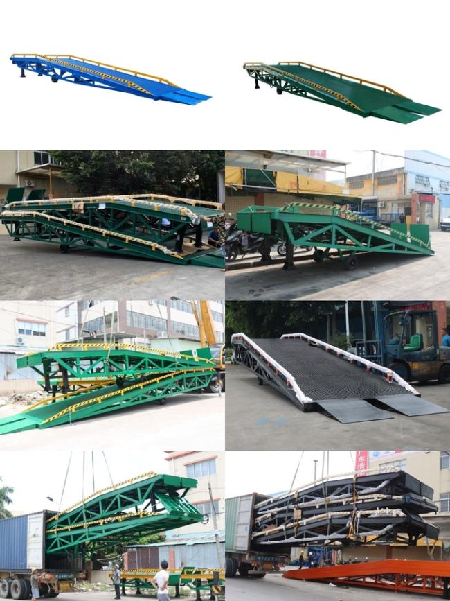 10T-10M Customized Yellow Large Square Panel Portable Manual Dock Ramp For Forklifts To Saving Time And Effort When Loading And Unloading Cargo 0
