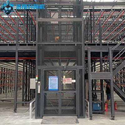 China Hydraulic Cargo Elevator Indoor Outdoor 8m Stroke Grey Cargo Lift Elevator for sale