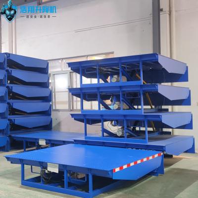 China Blauw 10T Hydraulische Dock Leveler Loading Dock Ramps Warehouse Dock Leveler Loading and Unloading Platform Te koop