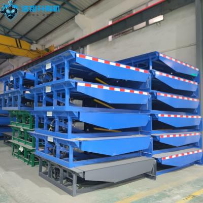 China Blue 10T Hydraulic Dock Leveler Loading Dock Ramps Warehouse Dock Leveler Loading And Unloading Platform for sale