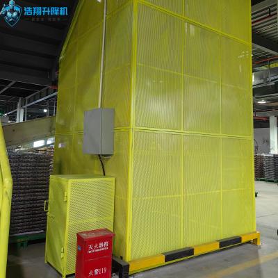Cina Rete metallica protettiva perforata e contrappeso e porta avvolgibile per ascensore merci da magazzino da 5 m, ascensori idraulici interni in acciaio per carico merci pesanti in vendita