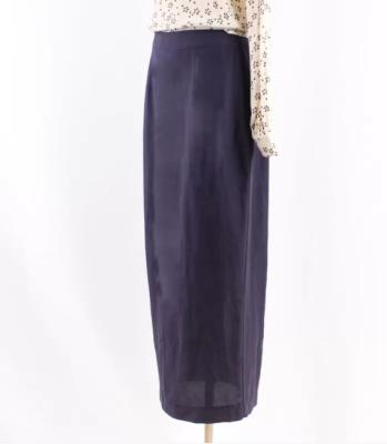 Cina Maxi Skirt nero di 260 di grammo di Tencel della saia donne del tessuto dimensione 36 38 40 PFP in vendita