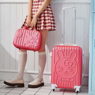 China Portable Fashion ABS PC Printing Cartoons Kid School Travel Children Suitcase Trolley Luggage Set à venda