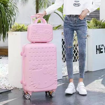 China Wholesaler Customized ABS Riding Luggage Great Price 4 Wheels Trolley Bag Children Travel Suitcase Sets à venda