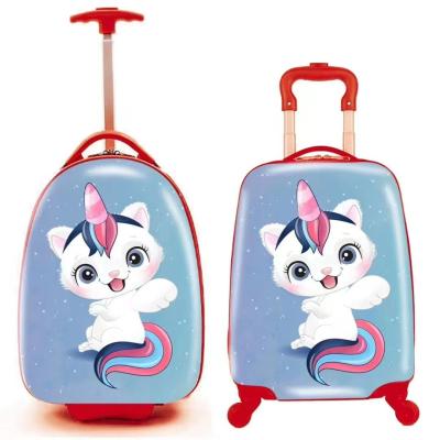 Chine Accept Customized Designs 18 Inch Abs Kids Trolley Carry On Luggage With Backpack For Children à vendre