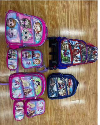 Cina New Wholesale Of Three Piece Backpacks For Elementary School Students Grades 2-3 5-6 Cartoon Leather Bags in vendita