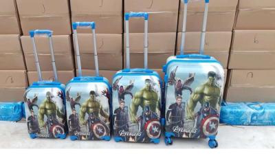 Cina Custom Cartoon Anime Super Man Suitcase Children Rolling Luggage Bag Kids Boy Trolley Cases in vendita