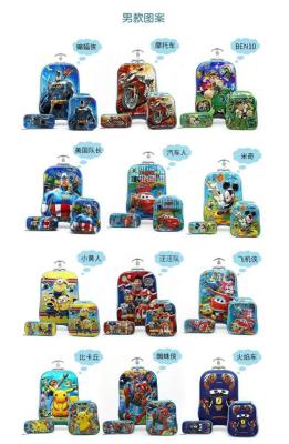 Cina Butterfly Mermaid Dinosaur Astronaut Eva Kid School Bag Set Three D Trolley 3 In 1 Cartoon Children Backpack in vendita