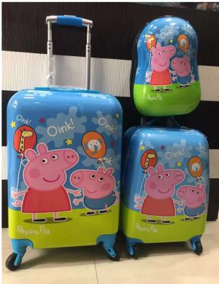 Cina 18 Inch Cartoon Suitcase Set Abs+Pc Children Travel Trolley Luggage Bag Set in vendita