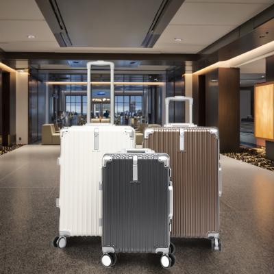 China 360 Rotating ABS PC Luggage Fashionable Eco 28inch Checked Luggage With Tsa Lock for sale
