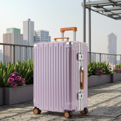 China New Design Durable Aluminum Frame Travel Suitcase Multi-Function Large Cup Holder Boarding Pass TSA with Silencer Wheel for sale