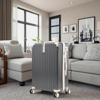 China Trendy Designs Modern Travel Cubes Luggage Children's Portable Pilot Aluminum Frame Suitcase Spinner Wholesale Chinese Products for sale