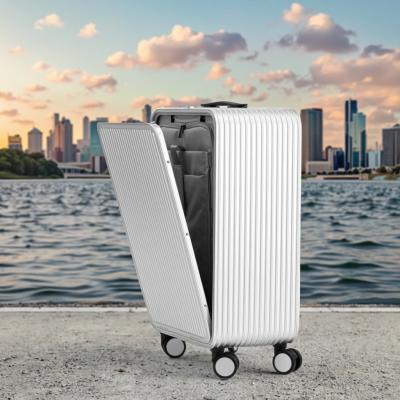 China Unique Features Aluminum Luxury  Luggage Front Open Carts Large Carry-ons Cabin Trolley Suitcase Luggage for sale