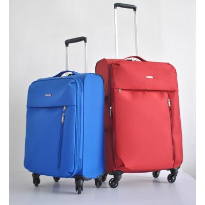 China Unisex Soft Oxford Nylon Trolley Suitcase Quality Wholesale Luggage Bag Secure Password Spinner Aluminium PU Simple Classic for sale