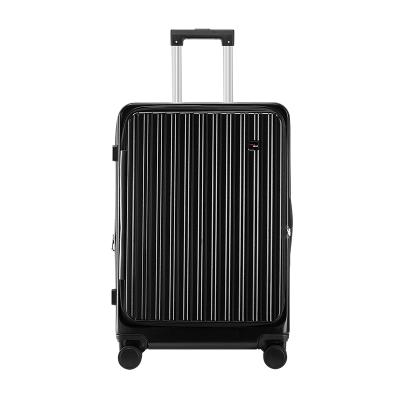 China Unisex Hot Selling Front-Open Spinner Carry-On PC & ABS Explosion-Proof Zipper Aluminum Outdoor Travel Luggage Bag Packaging for sale
