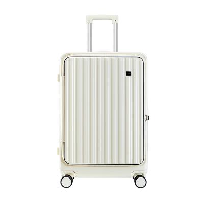 China Hot Selling Unisex PC Aluminum Rod Front-Open Carry-On Luggage Set Outdoor Travel Bags Spinner Caster Explosion-Proof Zipper ABS for sale