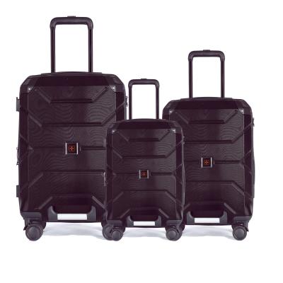China 20 24 28 Inch Double-Layer Explosion-Proof Zipper Trolley Luggage Set Outdoor Suitable with Hook Bottom Handle Mainly Made PP PC for sale