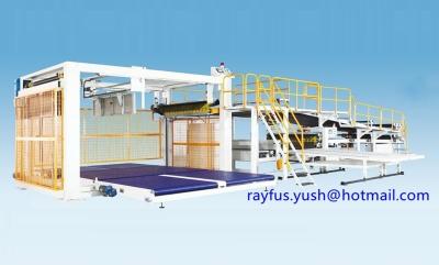 Cina Il doppio strato ha ondulato la linea di produzione del cartone/canestro giù il duplex di misura dell'impilatore tagliato in vendita