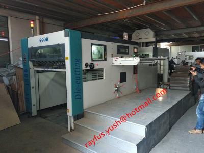 China Karton 18mm Automatische Flatbed Matrijzensnijder gebruikte Golfmachines Te koop