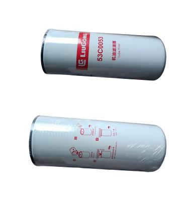 China 53C0053 ENGINE OIL FILTER For LIUGONG Wheel Loader CLG855 Excavator CLG935E Grader CLG4230D for sale