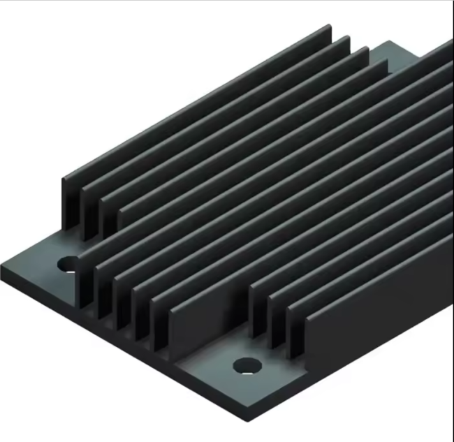 Close-up view of heatsink extrusion surface finish