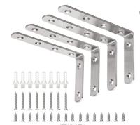 China Adjustable 2 X 4 Table Corner Wall Steel Metal Bracket Polished for sale