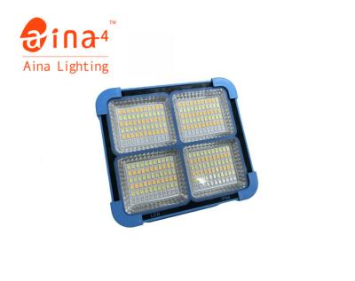 China 100w Integrated Solar Panel Emergency Flood Light Long Cables 6000mah Battery for sale