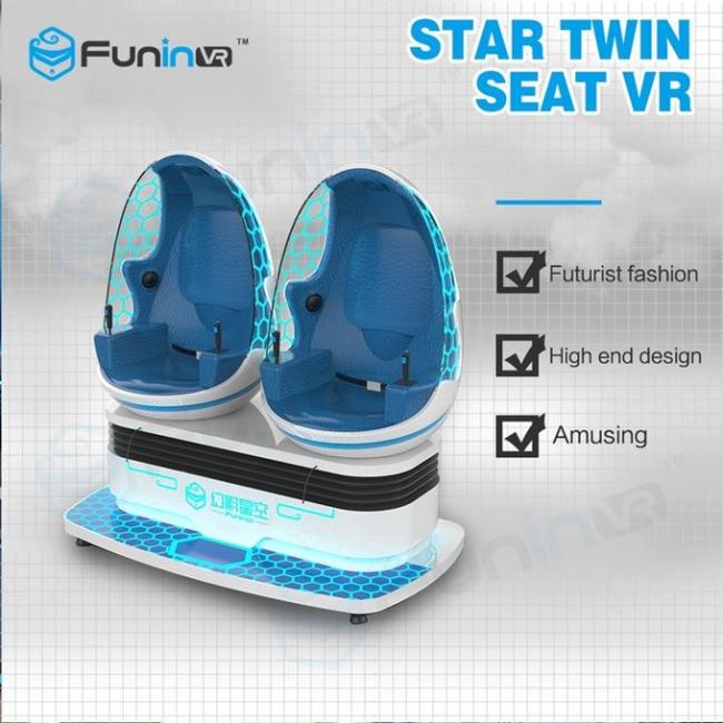 1.2KW 360 Degree Motion 9d VR Simulator Cinema Two Egg Seats for Theme Park