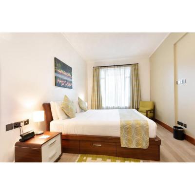 black wooden single bed