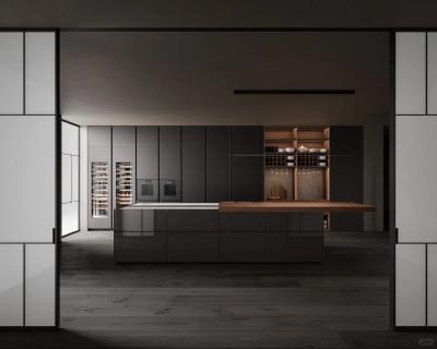 China Luxury Modern Kitchen Cabinet Set with Melamine Board for 5 Star Hotel Resort Villa Premium Hardware & Ultimate Guest Experience for sale