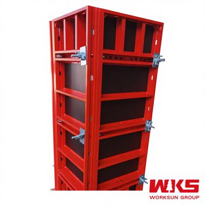 China Customized Climbing Formwork Adjustable Size Steel Column Formwork Red For High Speed Vertical Construction for sale