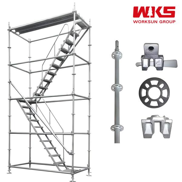 Quality Galvanizing Ring Scaffold System 200mm - 3000mm Wedge Lock Scaffolding System With Adjustable Base Jack for sale