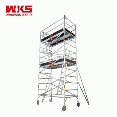 China Silver Aluminium Scaffold Tower Hot Dip Galvanized Scaffold Tower For Warehouse Shelving for sale