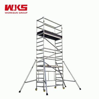 China Hot Dip Galvanised Scaffold Tower Silver Mobile Aluminium Scaffolding Customized for sale