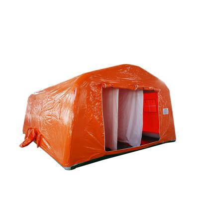 Cina Tube Type Emergency Rescue Easy Open Inflatable Tent High Stake Tent Custom Inflatable Rescue Tent For 26m2 in vendita