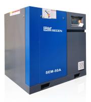 China 50HP 8bar Rotary Screw Air Compressor 37kW PM Motor IP65 Oil Cooling Direct Drive for sale