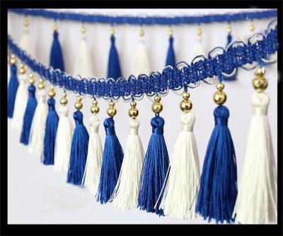 China Home textiles OEM handmade pompon ball chain beaded trimmings tassels fringes for curtain for sale