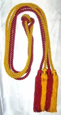 China 52 Inches two soft rayon honor cords tied-together with 4 inches tassels on both ends for sale