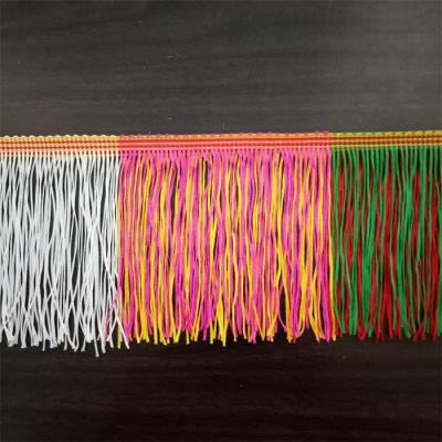 China Colorful custom design OEM polyester fringes trimming for garment clothes decoration for sale