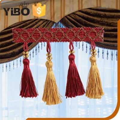 China Fashion design handmade polyester curtain lace accessories trimmings fringes tassels for sale