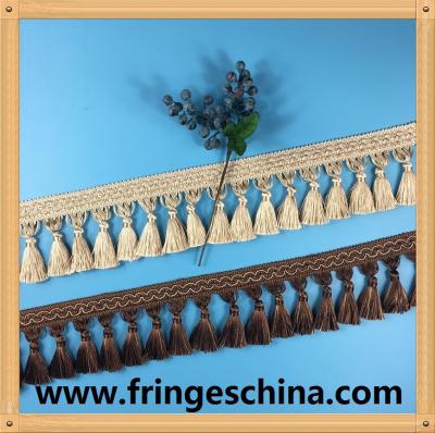 China Fashionable latest handmade polyester hanging ball lace trimmings tassels fringes for sale