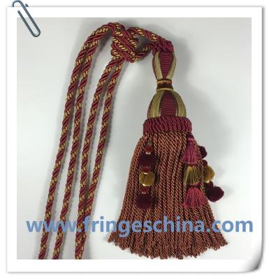 China Hot selling custom long tassel fringe trimming for curtain attractive tieback hanging ball for sale