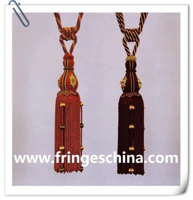 China Charming custom long tassel fringe trimming for curtain attractive tieback hanging ball for sale