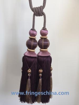 China Hot selling custom long tassel fringe trimming for curtain attractive tieback hanging ball for sale