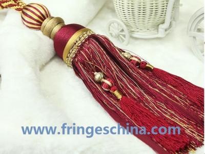 China Wholesale custom long tassel fringe trimming for curtain attractive tieback hanging ball for sale