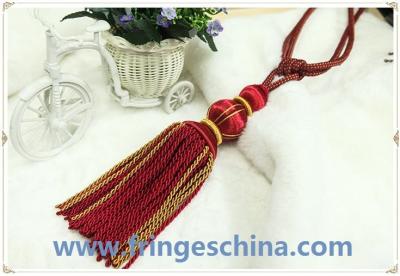 China Fashion custom long tassel fringe trimming for curtain attractive tieback hanging ball for sale